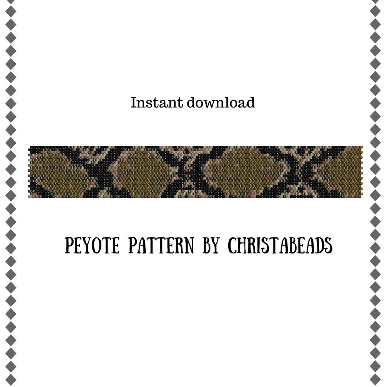 Snake Pattern Peyote for Bracelet Beading Patterns Peyote - Etsy