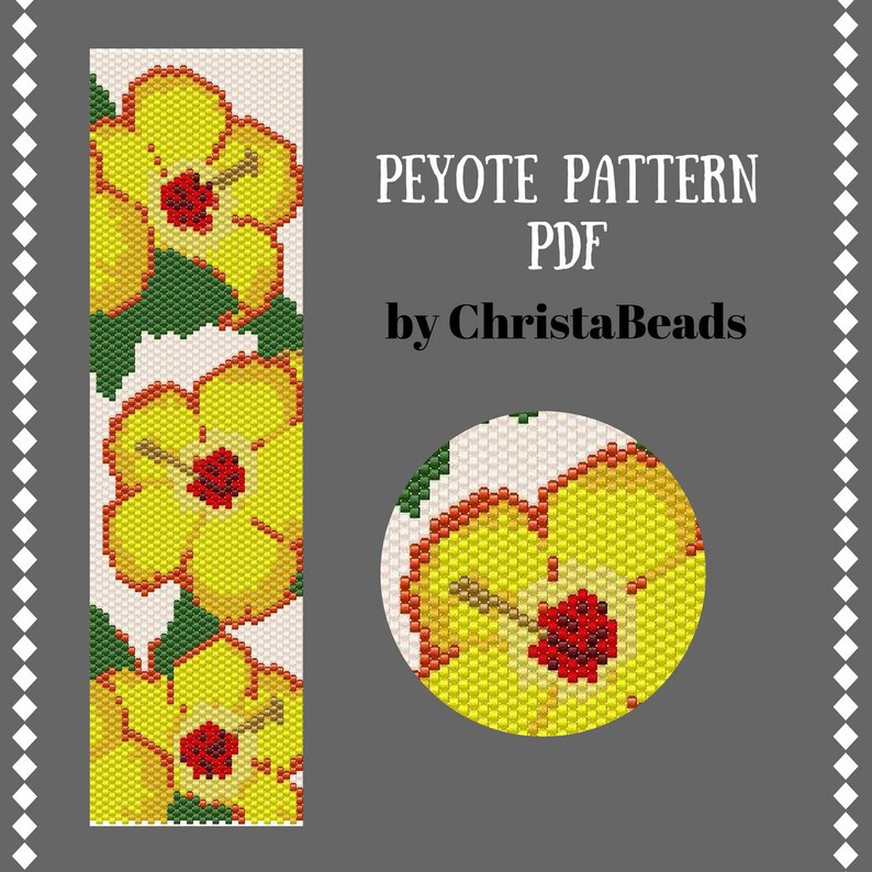 Flowers Pattern Bracelet Peyote Bracelet Pattern Peyote Stitch - Etsy
