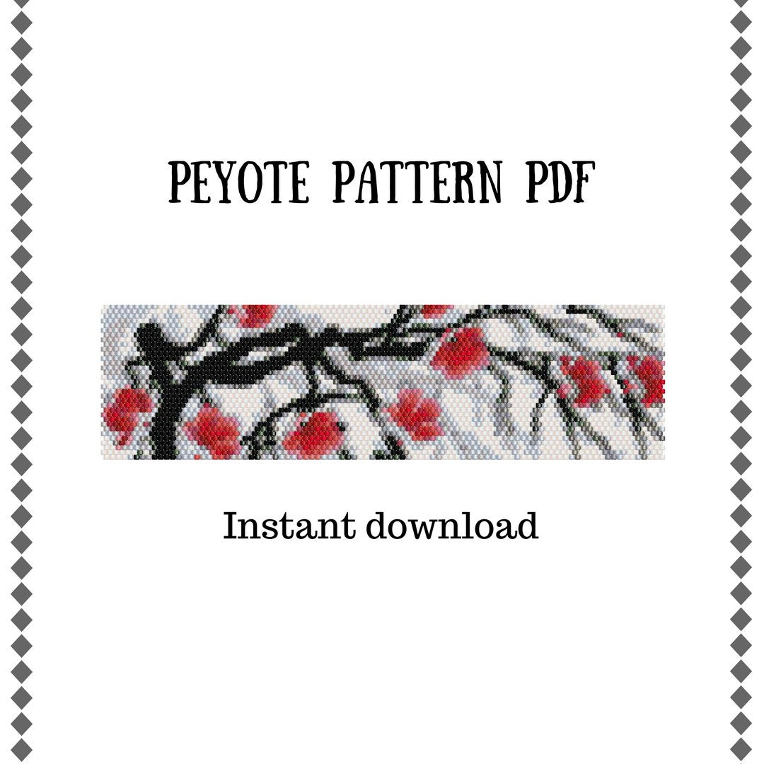 Sakura Pattern for Bracelet Peyote Stitch Flowers Pattern Beadwork ...