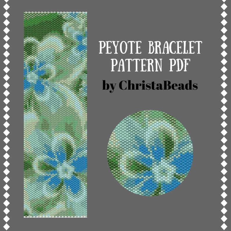Peyote Bead Pattern Flowers2 Peyote Bracelet Patterns - Etsy