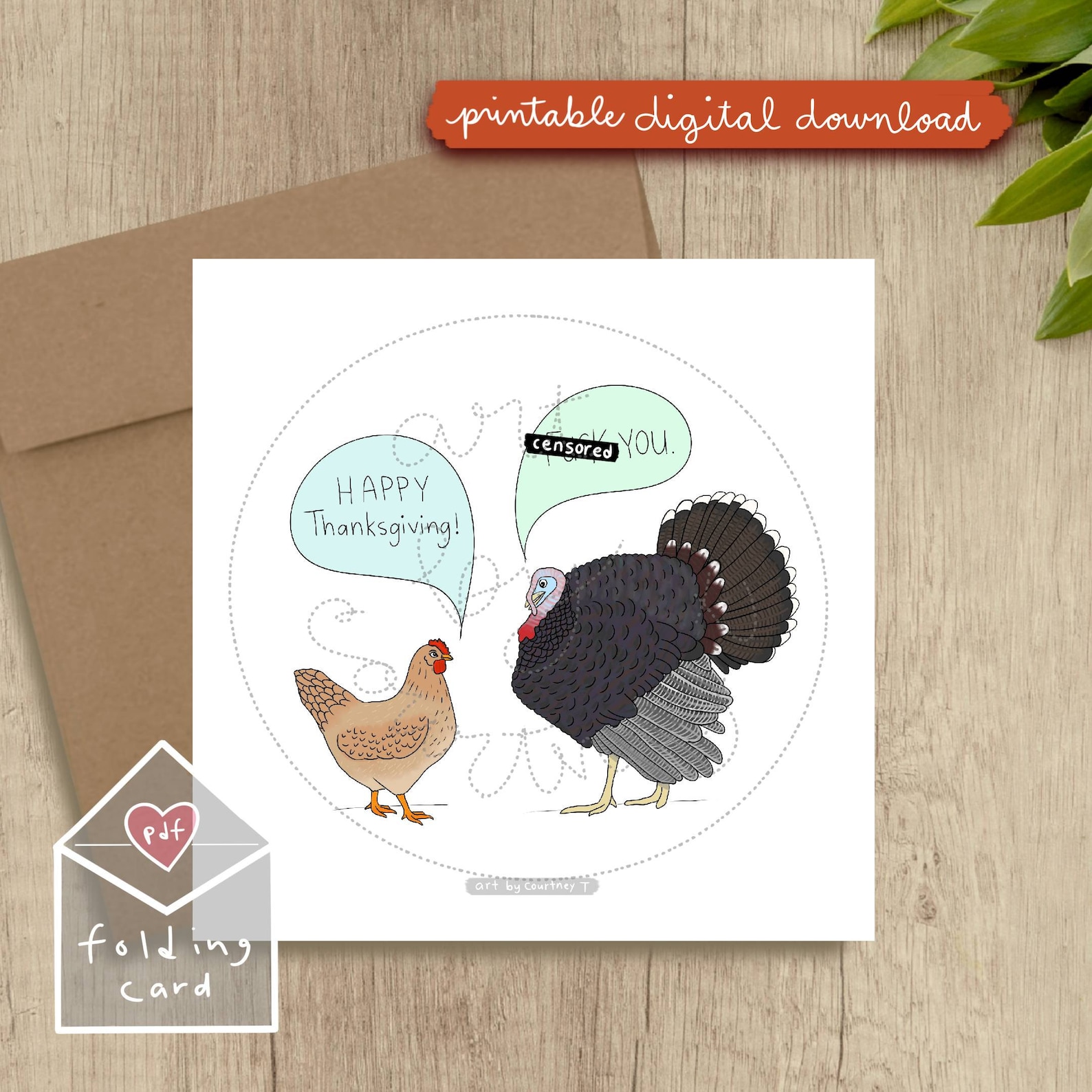 Digital Download Printable Thanksgiving Card Funny - Etsy