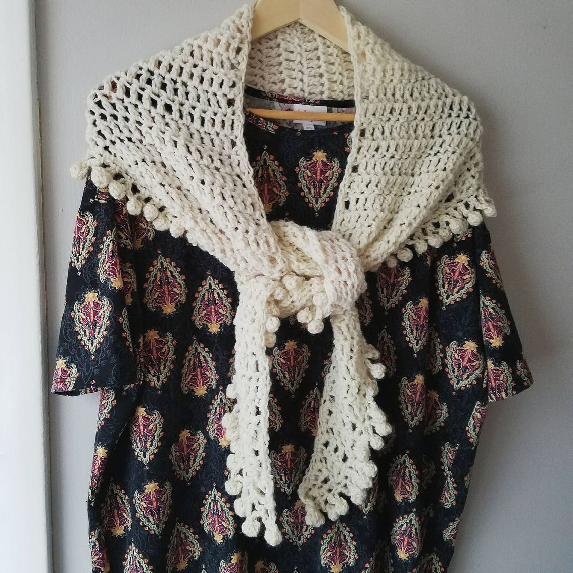 Ivy Triangle Scarf Pattern Crochet Scarf Pattern - Etsy