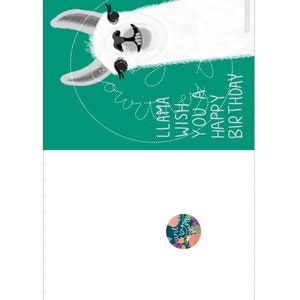 Digital Download ** | Llama Birthday Card | Llama Wish You a Happy ...