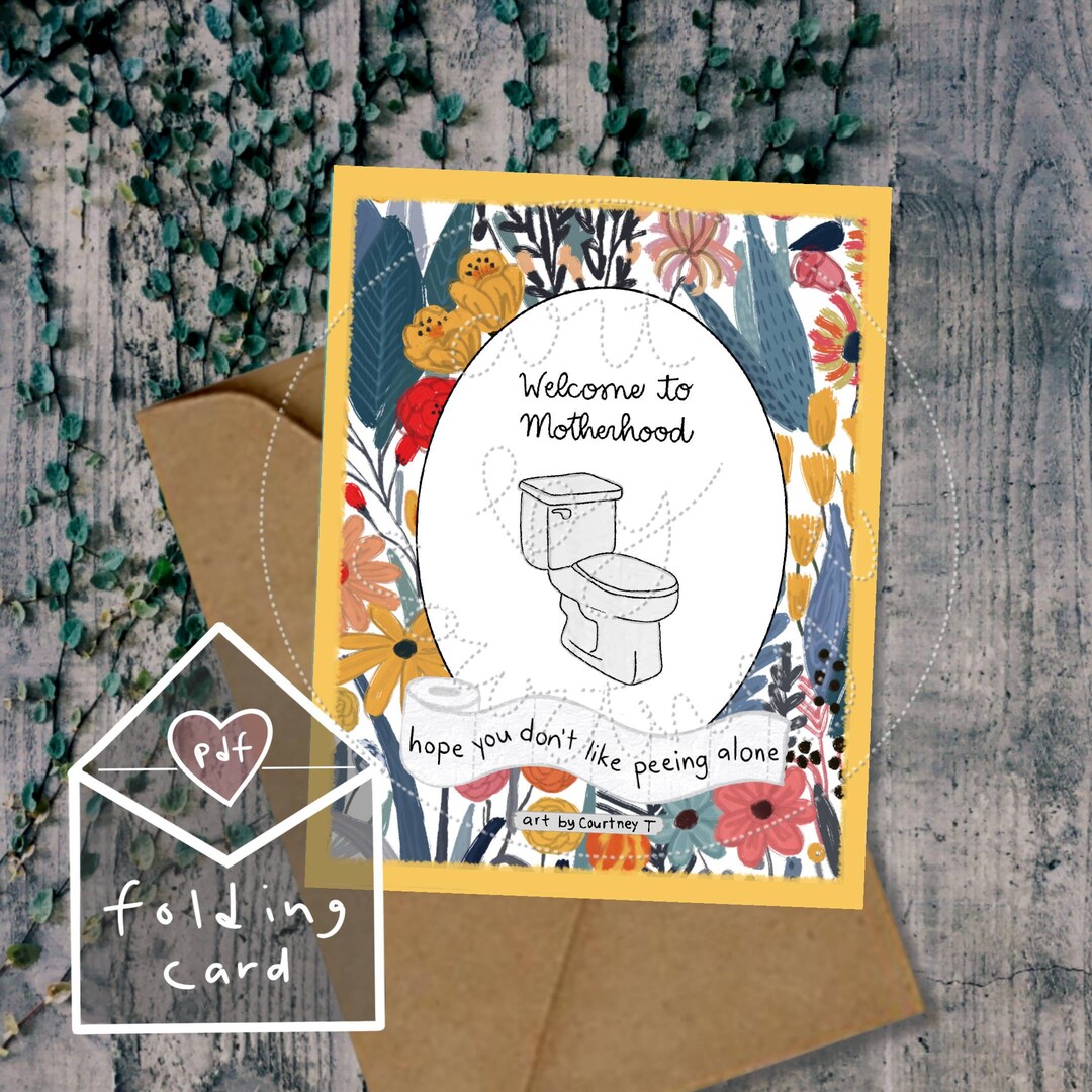 Digital Download **| Welcome to Motherhood Card | Funny New Baby Card ...