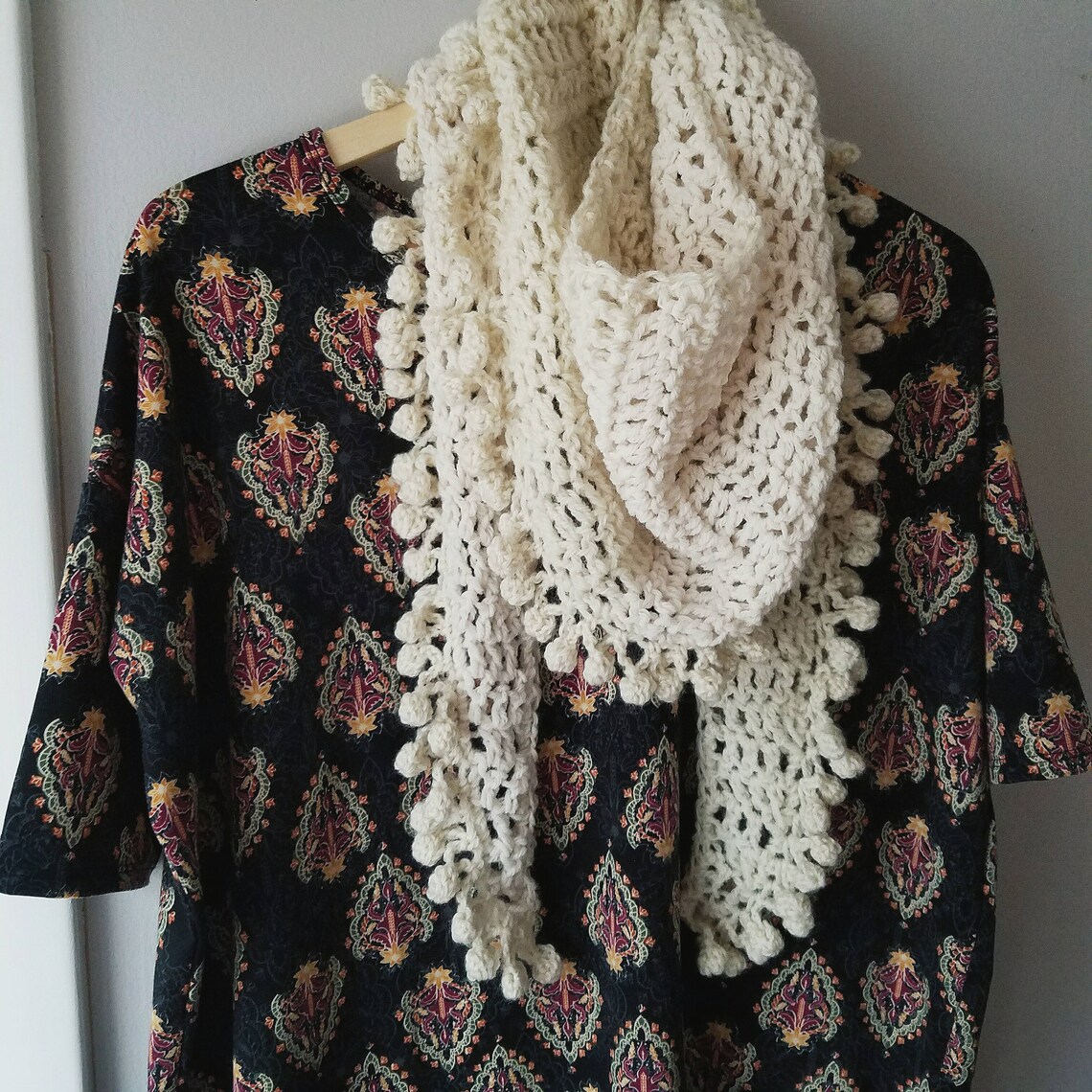Ivy Triangle Scarf Pattern Crochet Scarf Pattern - Etsy