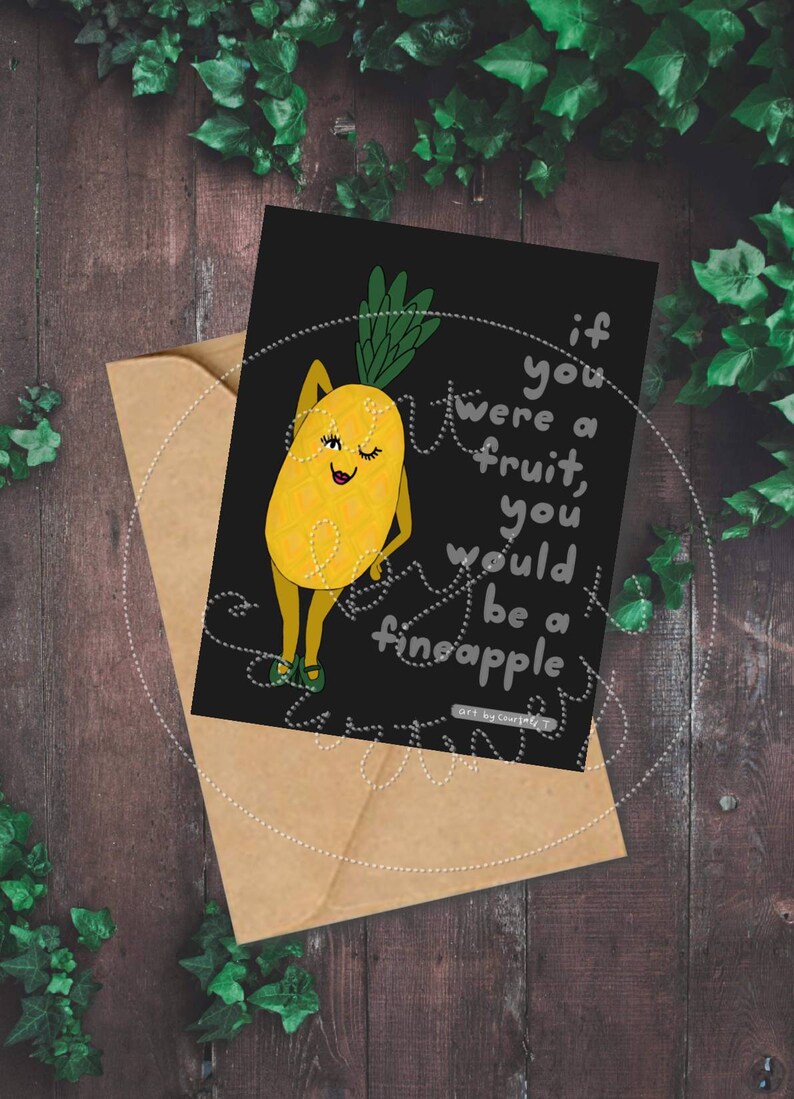 Digital Download ** | Printable Fineapple Valentine Card | Printable ...