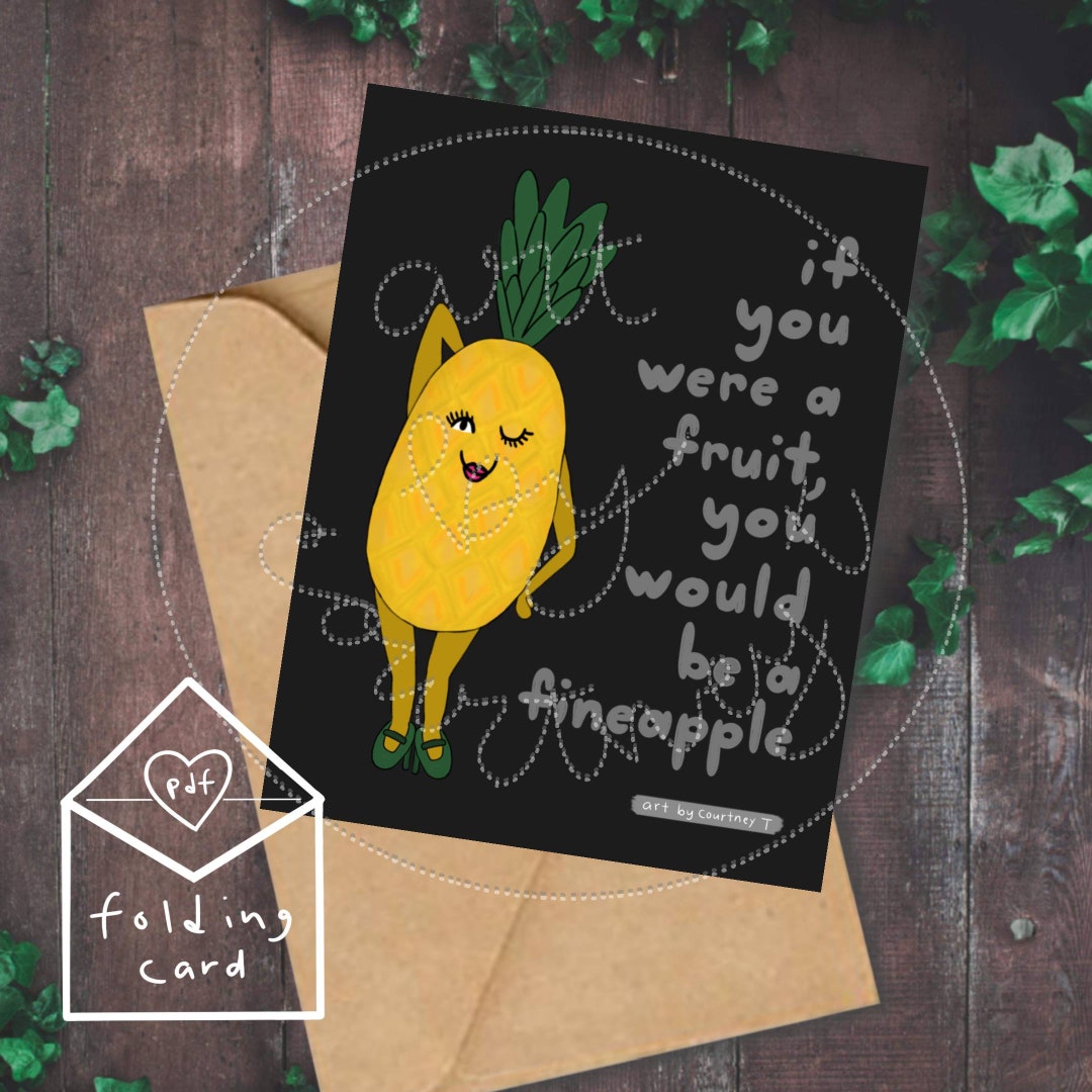 Digital Download ** | Printable Fineapple Valentine Card | Printable ...