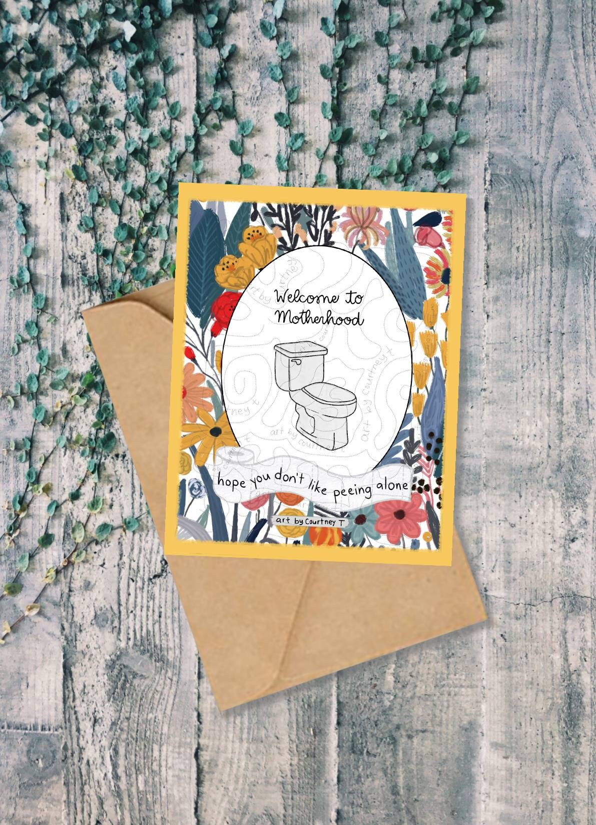 Digital Download **| Welcome to Motherhood Card | Funny New Baby Card ...