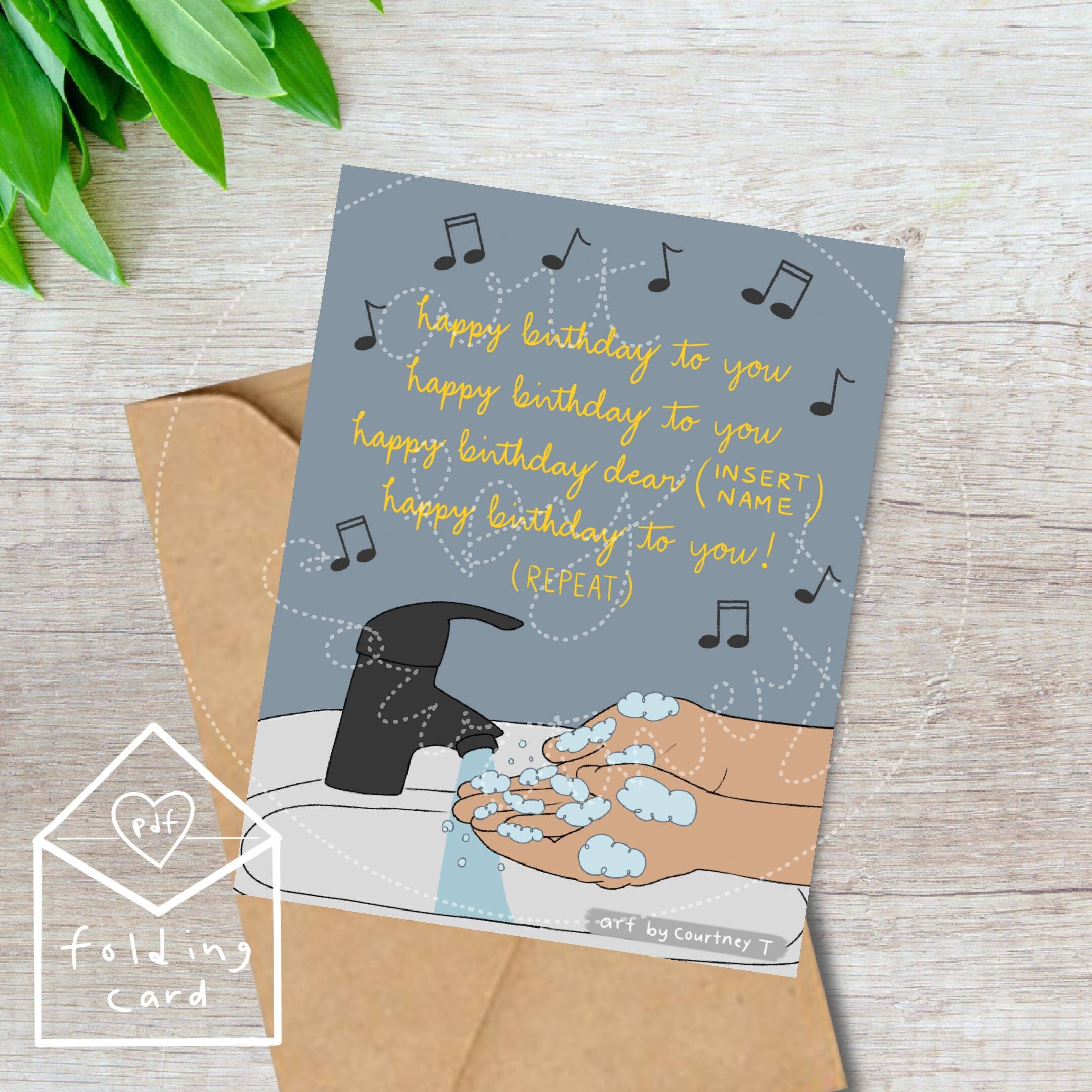 Digital Download Birthday Card Happy Birthday Song Wash Your Hands ...