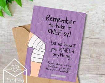 Knee Surgery Card | Etsy