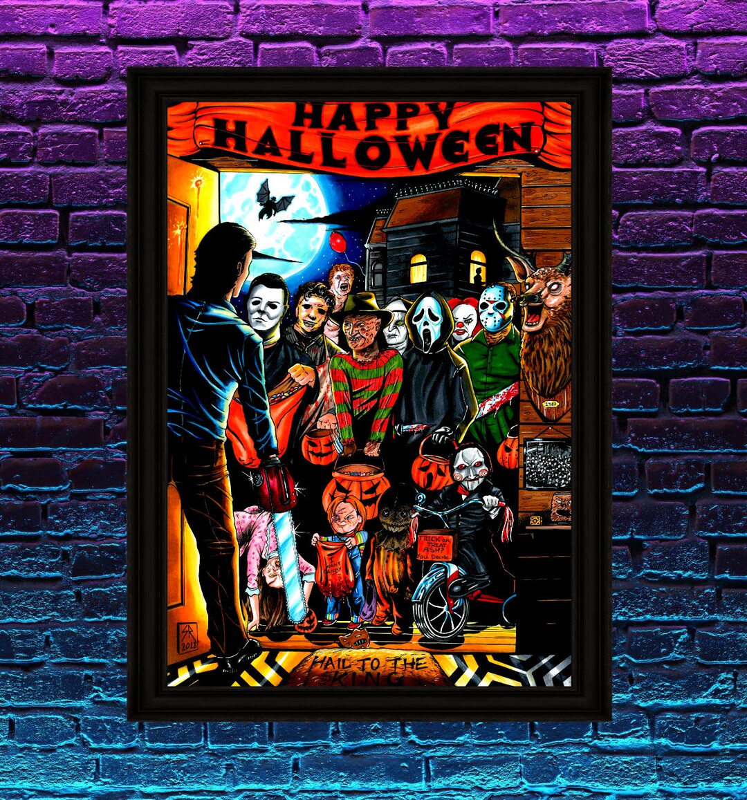 Halloween Horror Movie Mash- up Poster A4 / A3 - Artwork by Sam Rogers ...