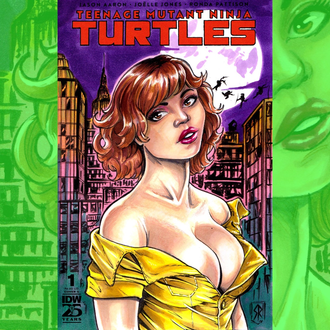 April O'neil Blank Comic Sketch Variant Cover Art by Sam Rogers - Pin-up Sexy - Turtles - Etsy
