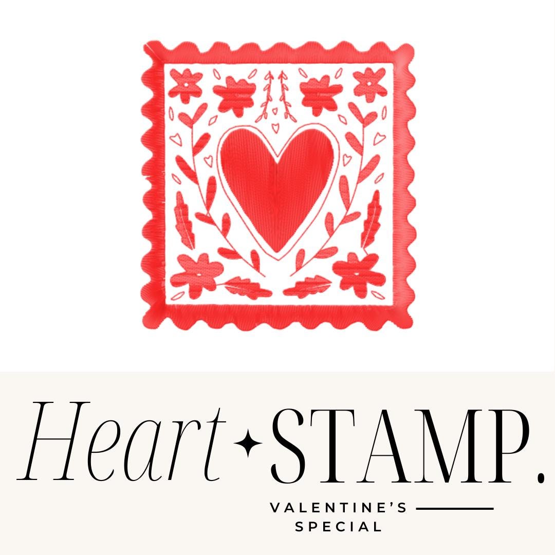 Heart Stamp Embroidery Designs, Valentine's Day Embroidery Design, Cute ...