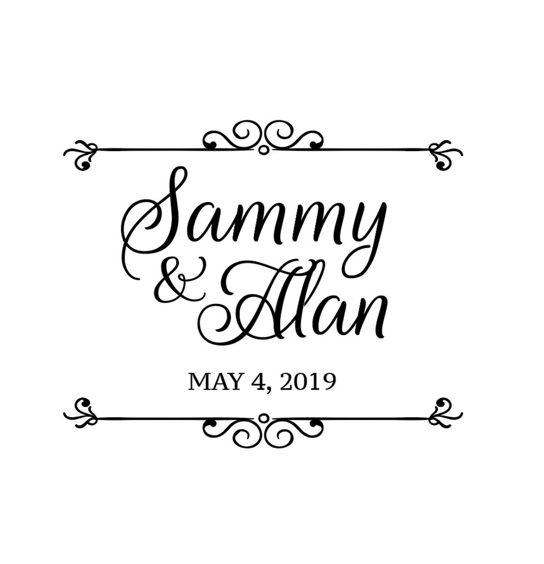 Custom Names Bride and Groom Wedding Logo Gobo Light Projection, Logo ...