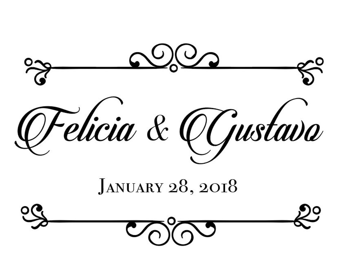 Custom Names Bride and Groom Wedding Logo Gobo Light Projection, Logo ...