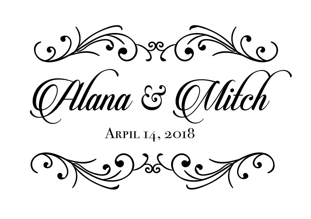 Custom Names Bride and Groom Wedding Logo Gobo Light Projection, Logo ...