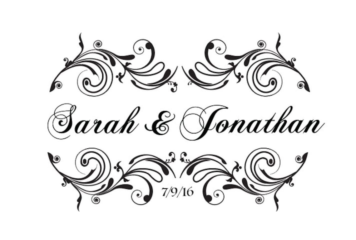Custom Bride and Groom Wedding Logo Name Design for Signs or Gobo - Etsy