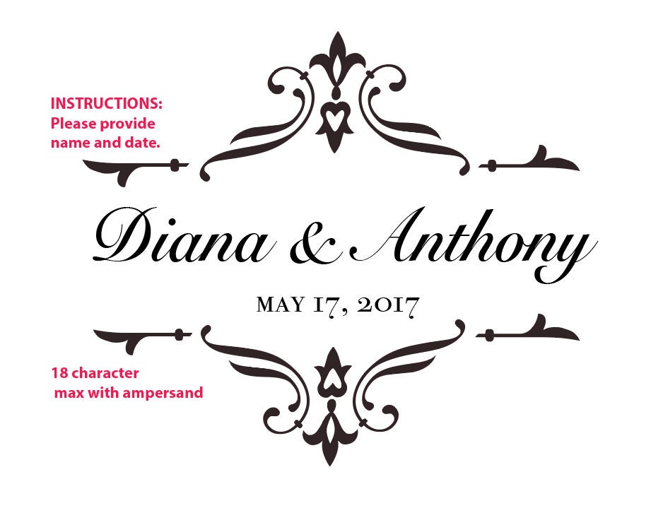 Custom Names Bride and Groom Wedding Logo Gobo Light Projection, Logo ...