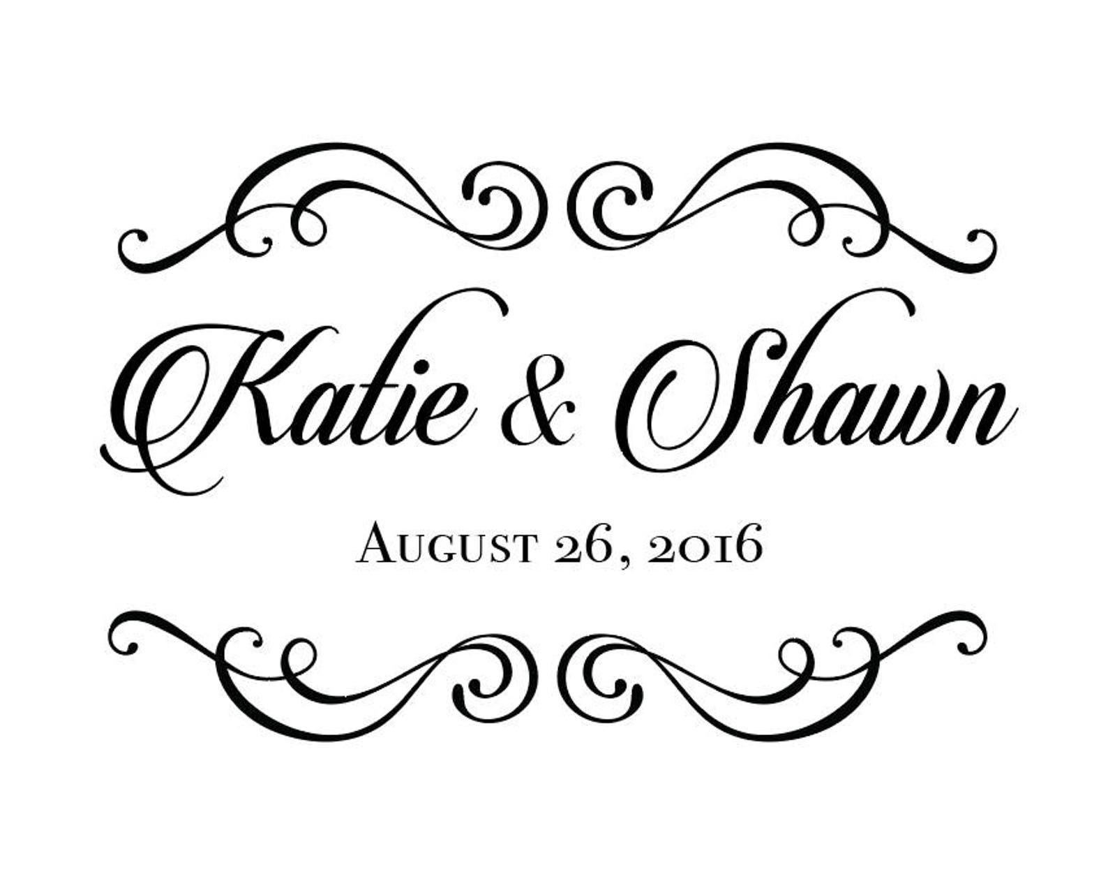 Custom Names Bride and Groom Wedding Logo Gobo Light Projection, Logo ...