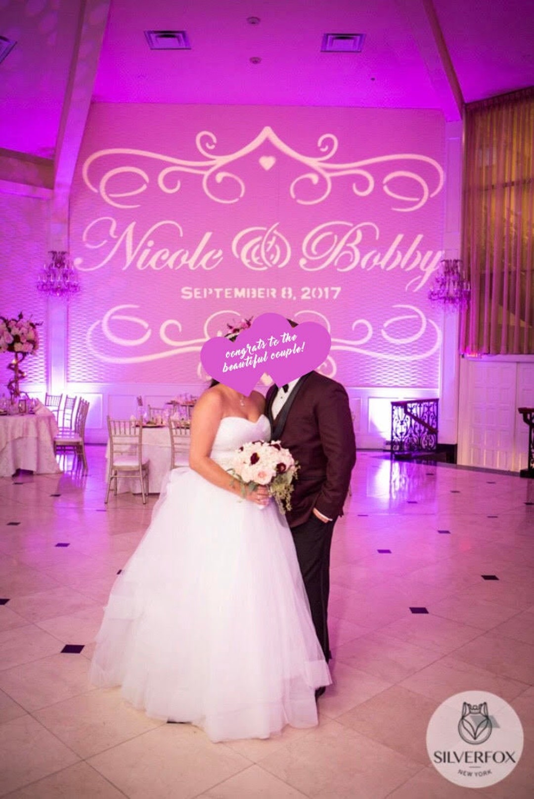 Custom Bride and Groom Wedding Logo Name Design for Signs or Gobo File ...