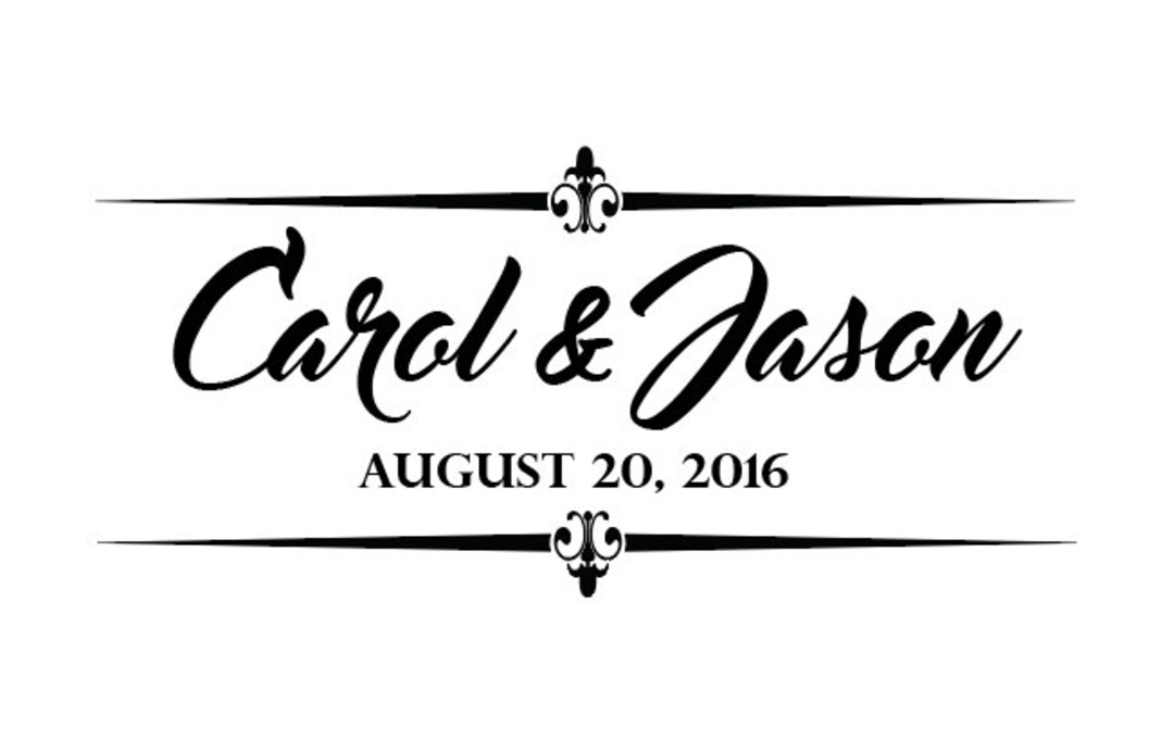 Custom Bride and Groom Wedding Logo Name Design for Signs or Gobo - Etsy