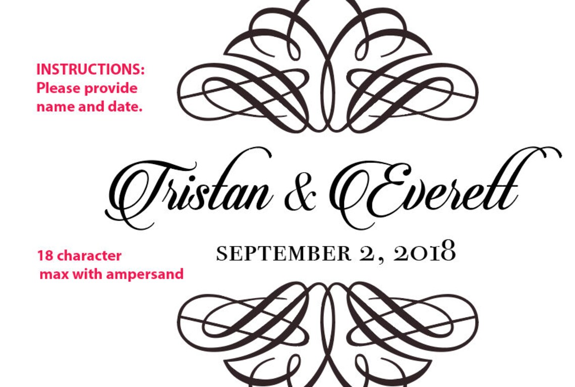 Custom Names Bride and Groom Wedding Logo Gobo Light Projection, Logo ...