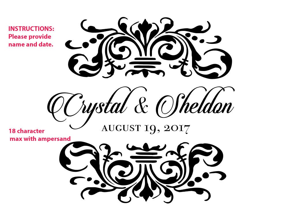 Custom Names Bride and Groom Wedding Logo Gobo Light Projection, Logo ...