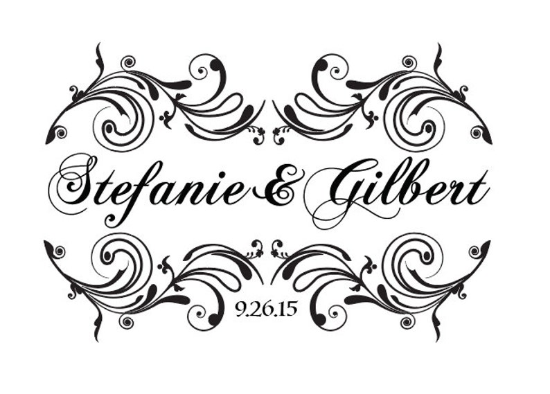 Custom Bride and Groom Wedding Logo Name Design for Signs or Gobo - Etsy