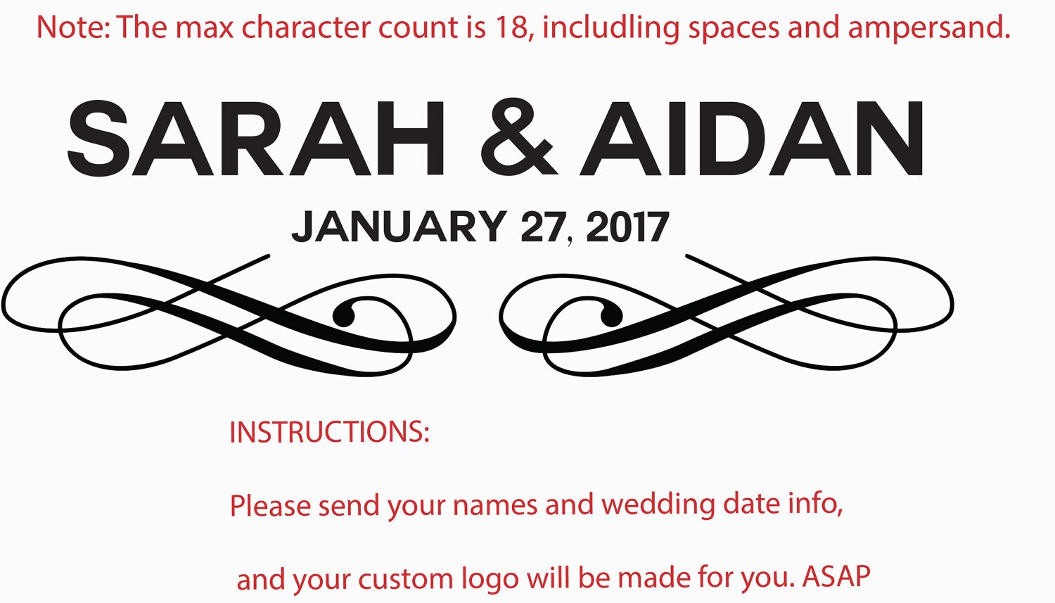 Custom Names Bride and Groom Wedding Logo Gobo Light Projection, Logo ...