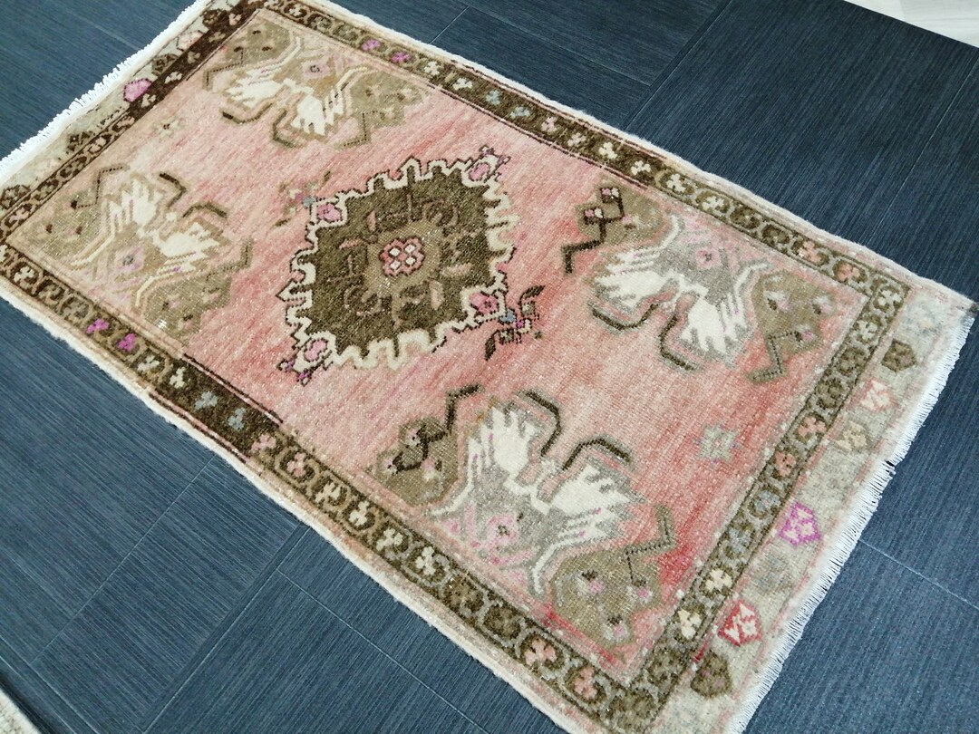 Small Turkish Rug Mini Rug Small Area Rug Turkish Rug Oushak Rug Hand ...
