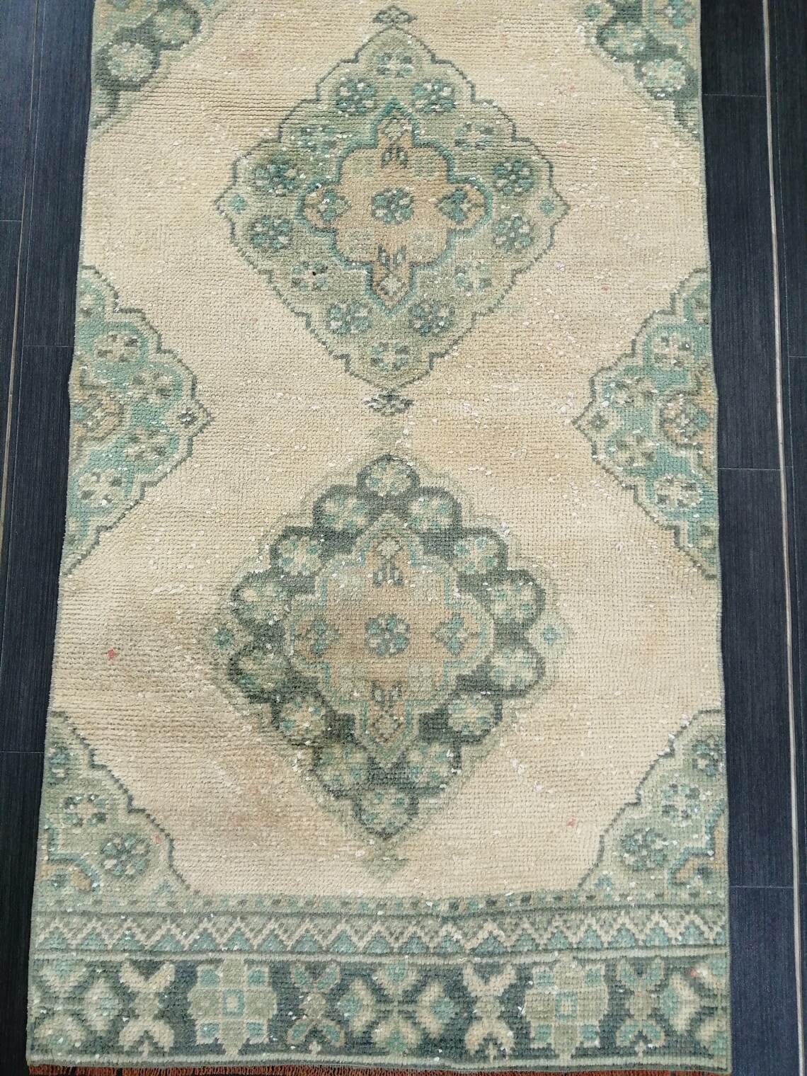 Muted Oushak Runner Rug 10.7 X 2.6 Muted Vintage Runner Rug Hallway ...