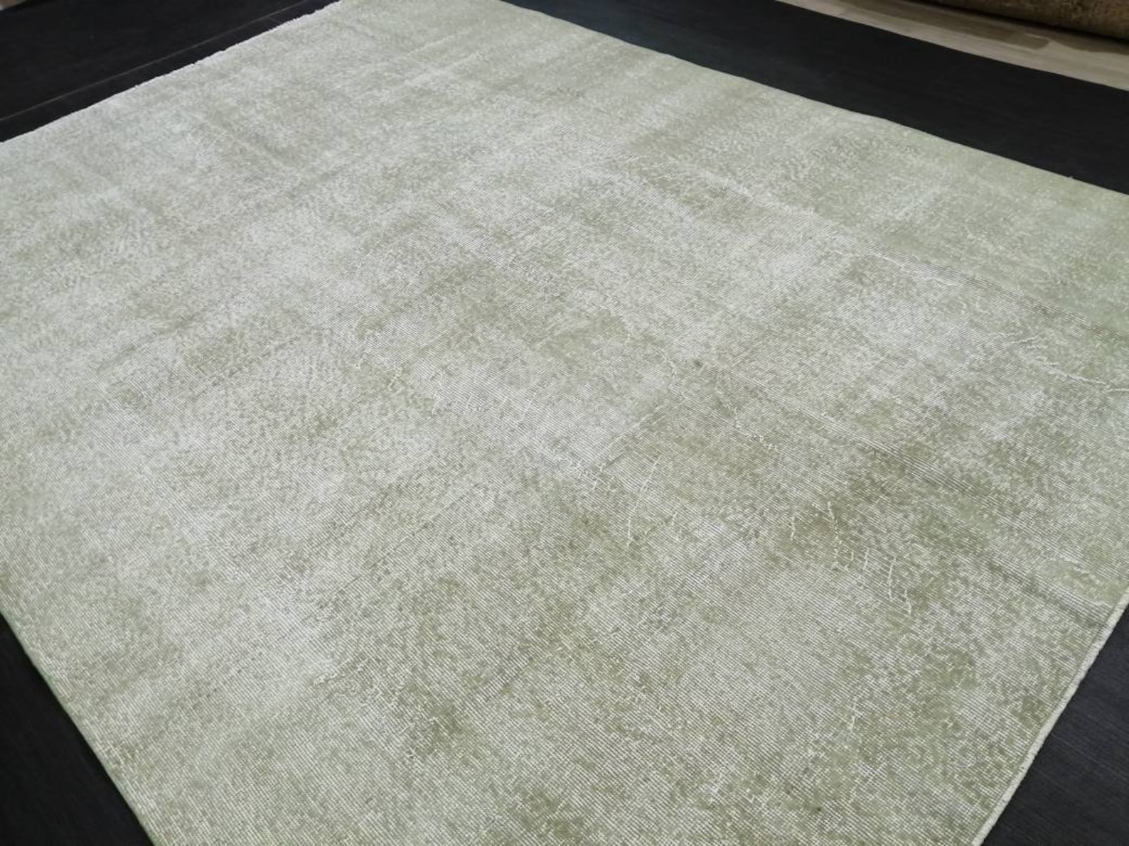 6,6 x 9 bunte Moos grün Teppich, handgemachte Teppich, Oushak Teppich ...