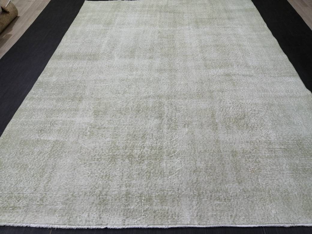 6,6 x 9 bunte Moos grün Teppich, handgemachte Teppich, Oushak Teppich ...