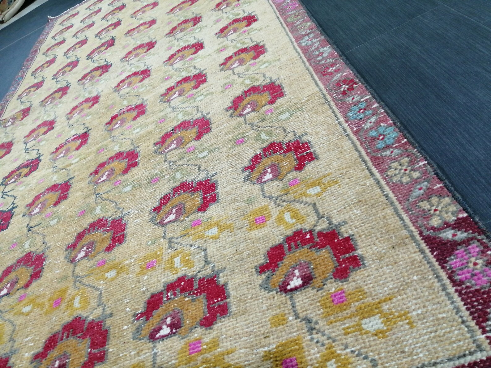 4x9 FLORAL WOOL Rugs Hand Made Rug Oushak Rug Rustic Rug - Etsy