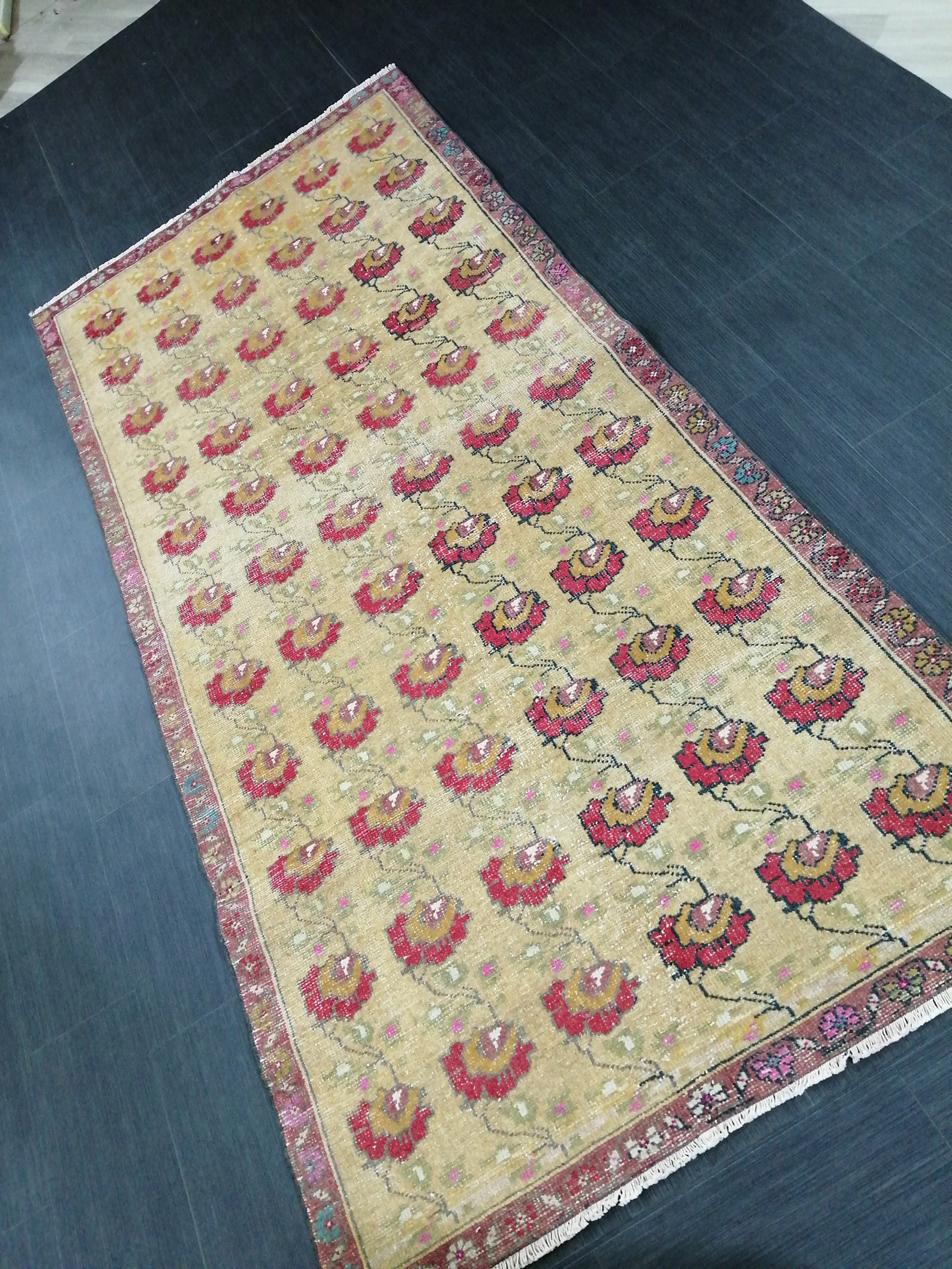 4x9 FLORAL WOOL Rugs Hand Made Rug Oushak Rug Rustic Rug - Etsy