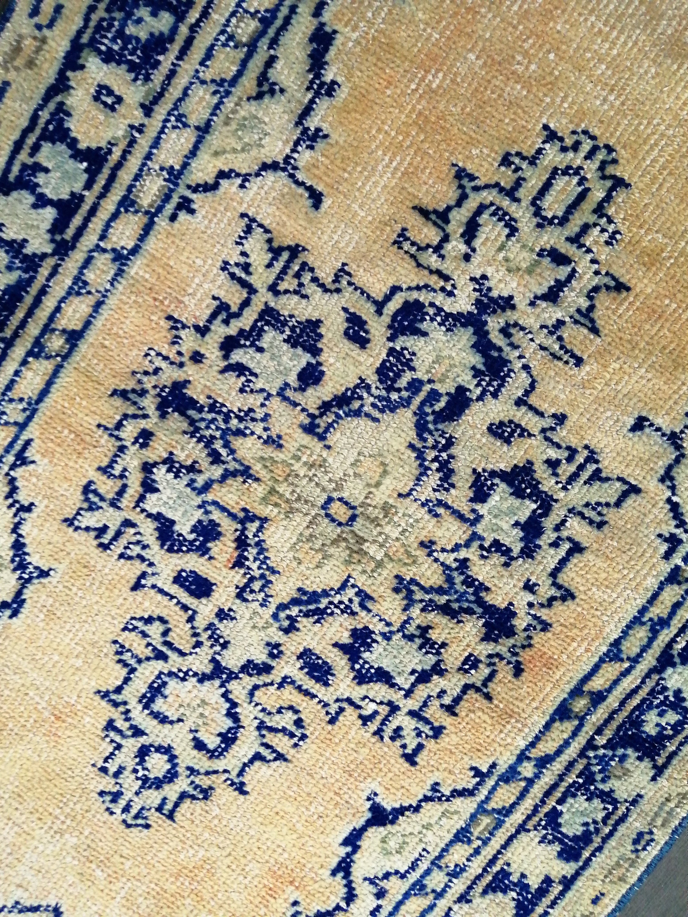 4.6 x 2.6 Blue Rugs Hand Made Rug Oushak Rug Rustic Rug | Etsy