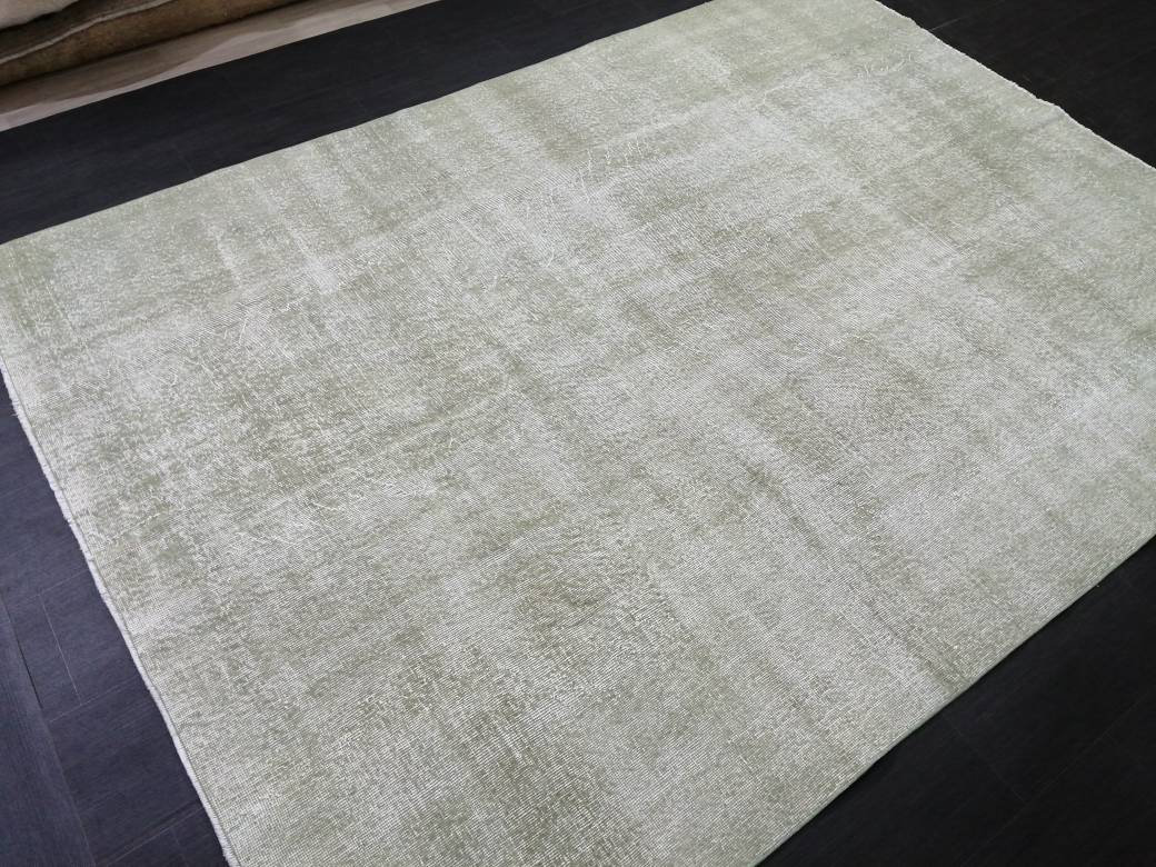6,6 x 9 bunte Moos grün Teppich, handgemachte Teppich, Oushak Teppich ...