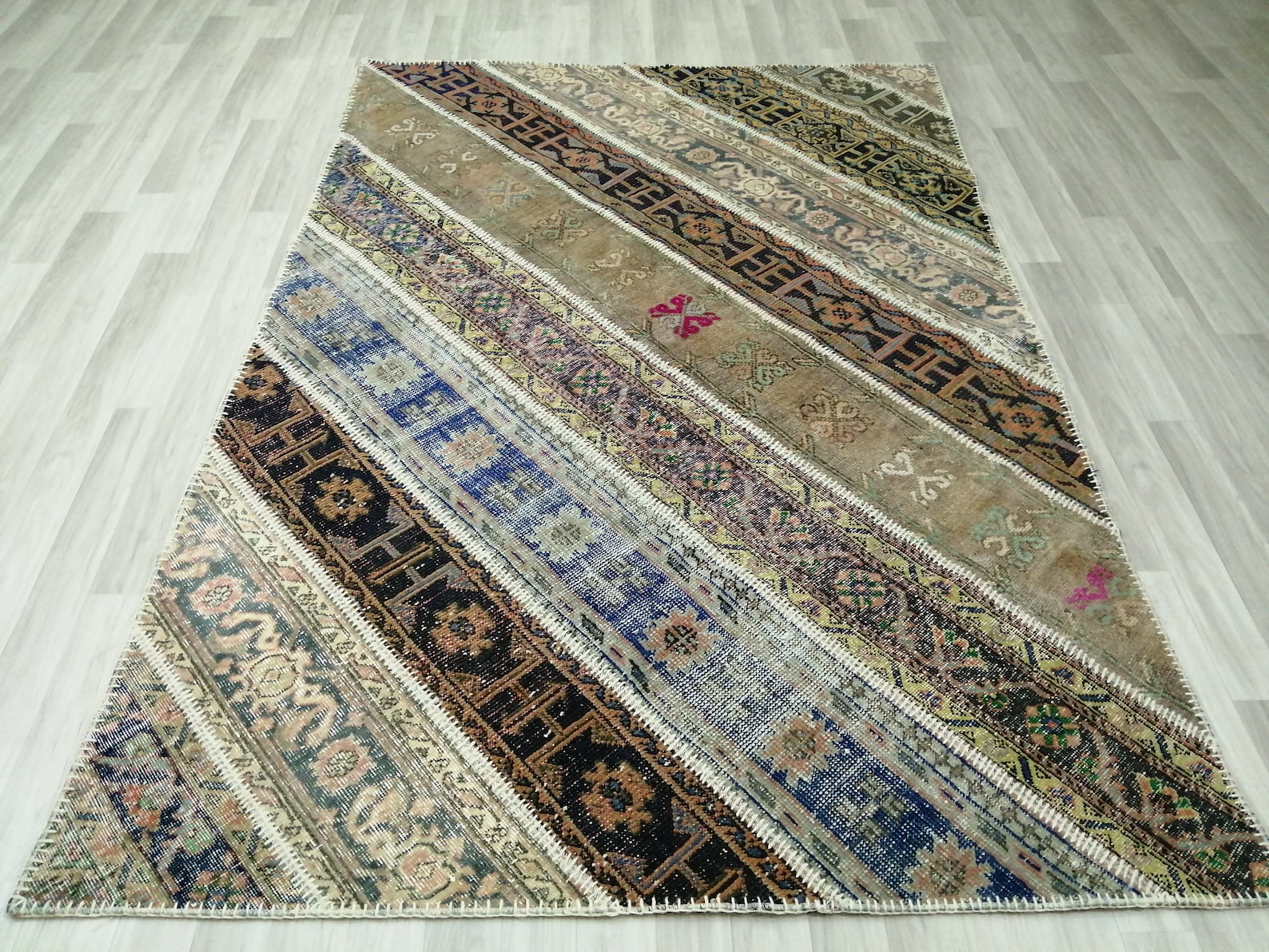 Patchwork Rugs Hand Made Rug Oushak Rug Rustic Rug - Etsy