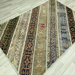 Patchwork Rugs, Hand Made Rug, Oushak Rug, Rustic Rug, Bohemian Rug ...