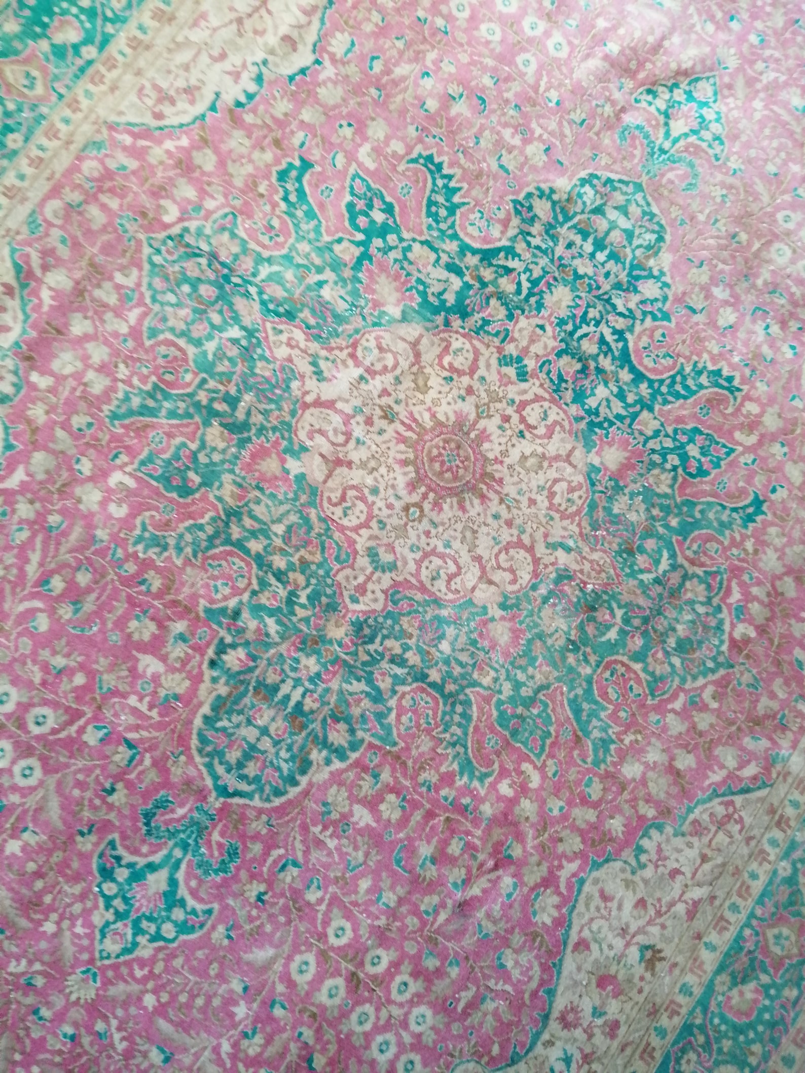 7 X 9.5 Persian RUG Vintage TURKISH Pink Green Oriental Rug - Etsy