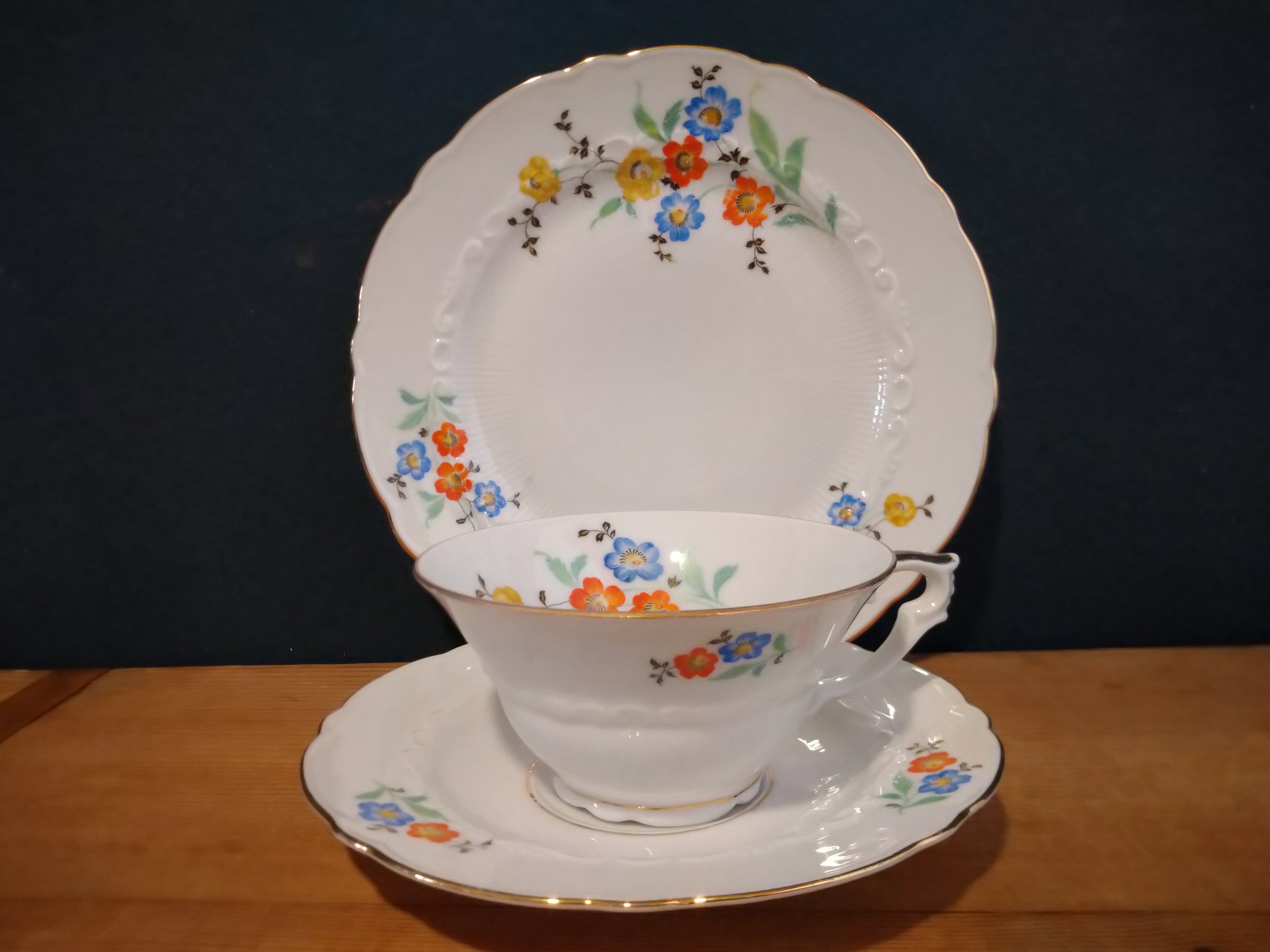Zeh Scherzer Vintage Sammelgedeck mit Blumendekor – florales Porzellan aus den 1930ern mit ...