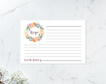 Purple recipe card | Etsy