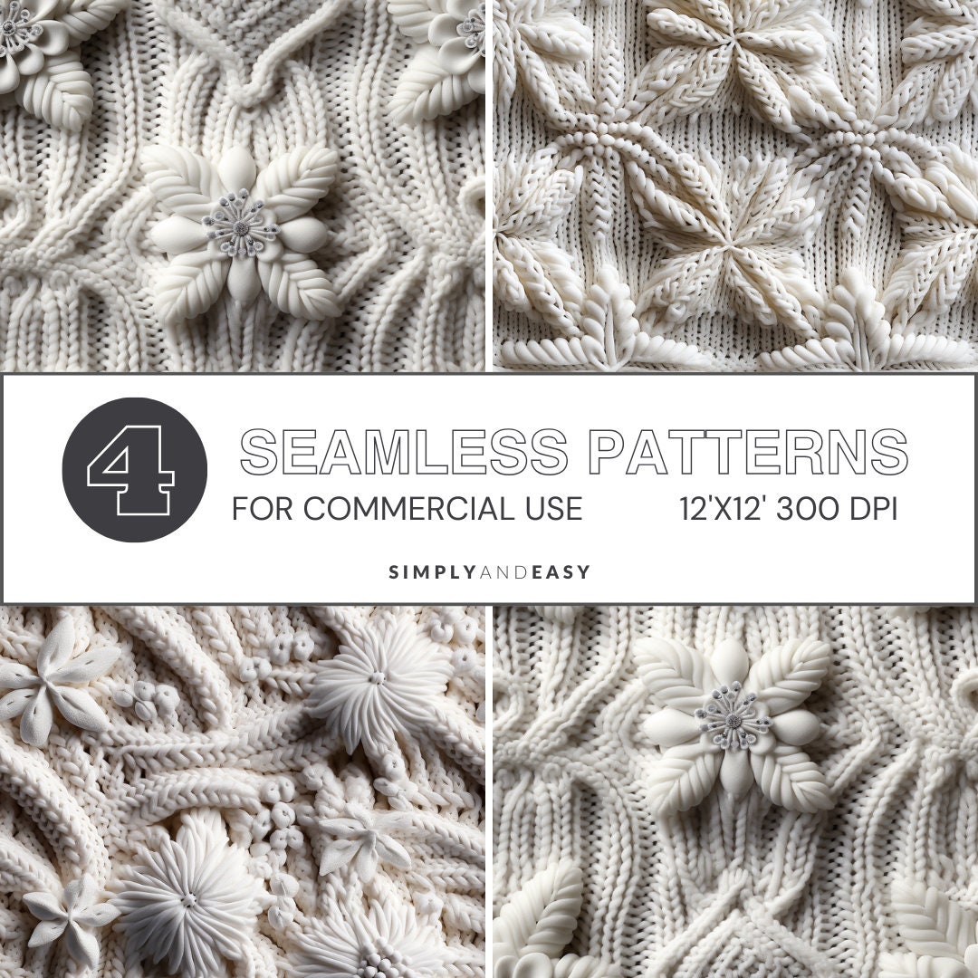 Faux Knitwear Seamless Pattern, Crochet Sweater Pattern, Faux Fabric ...