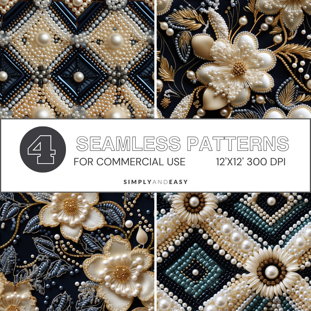 Faux Beading Embroidery Seamless Pattern, Beading Patterns, Faux Fabric ...