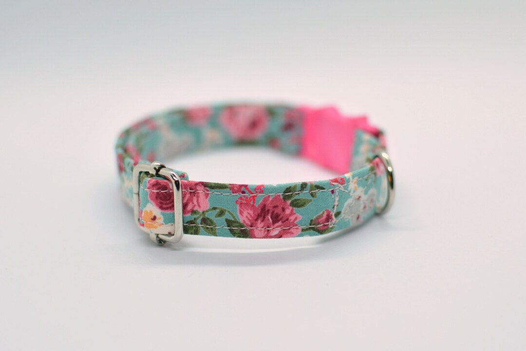 Cat Collar 'rosie Cat' / Floral Cat Collar, Breakaway Cat Collar,mint ...