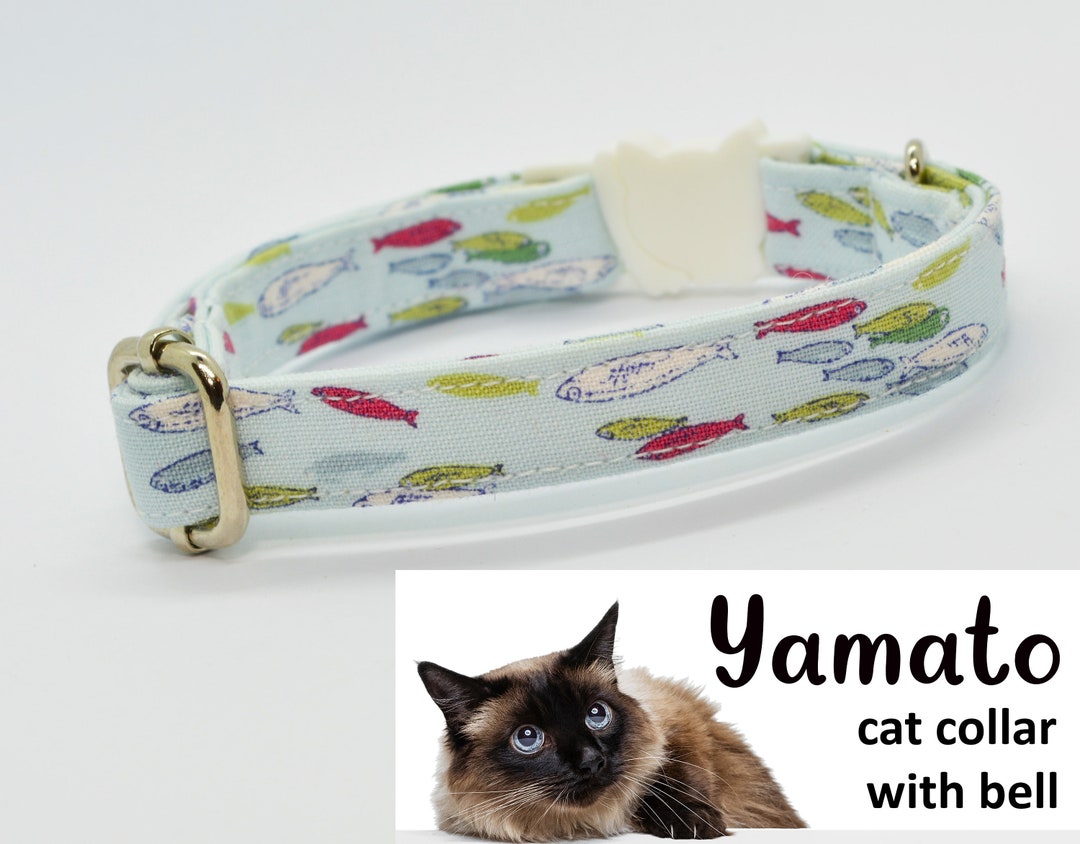 Fish Cat Collar 'yamato' Cute Cat Collar With Bell, Tiny Koi Fish ...