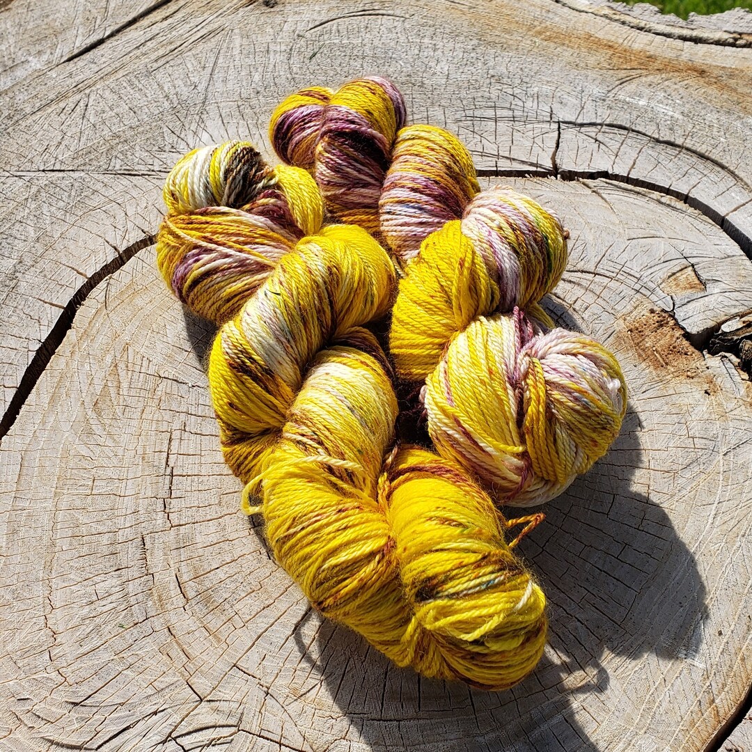 Sunflower Sunshine | Hand Dyed Yarn | Superwash Italian Fingerling Yarn ...
