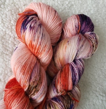 Slightly Wicked Hand Dyed Yarn Superwash Italian Fingerling Yarn Merino ...