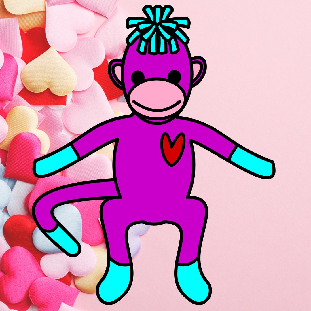 Sock Monkey Layered Svg and Png - Etsy