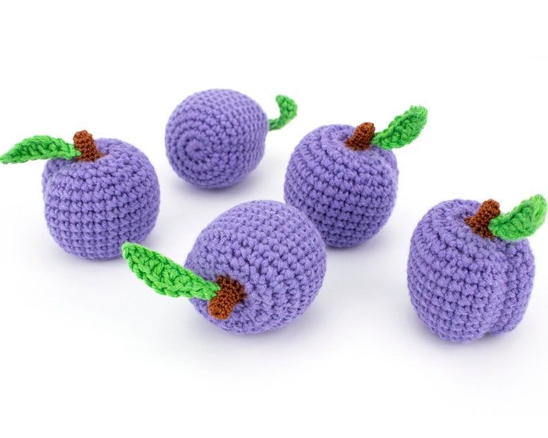 Crochet Plum PDF Pattern Crochet Fruit Kitchen Decoration | Etsy